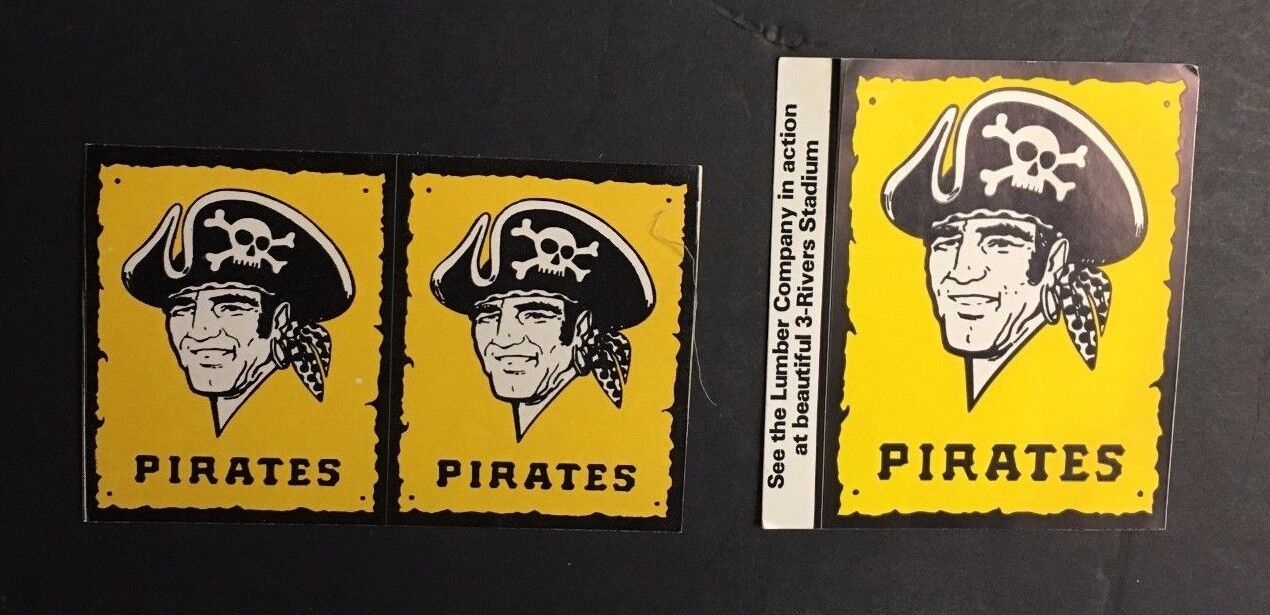 Vintage Pittsburgh Pirates Decal Bumper Stickers Baseball 3 Rivers Sta ...
