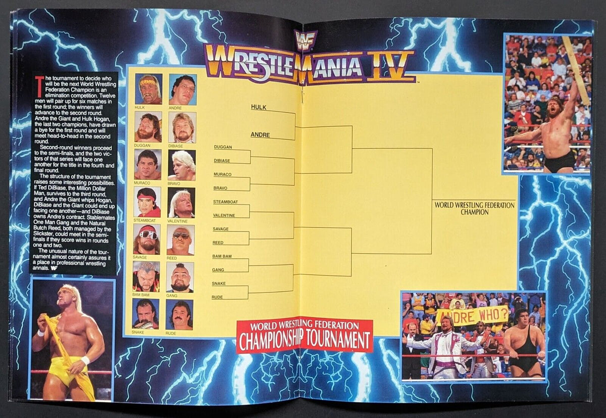1988 WWF WrestleMania IV Program Hulk Hogan Andre The Giant Trump Plaz ...