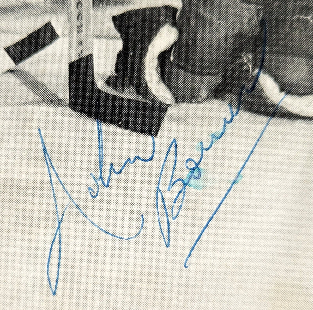 1964 Tim Horton Johnny Bower Autographed Photo Cut Maple Leaf Gardens ...