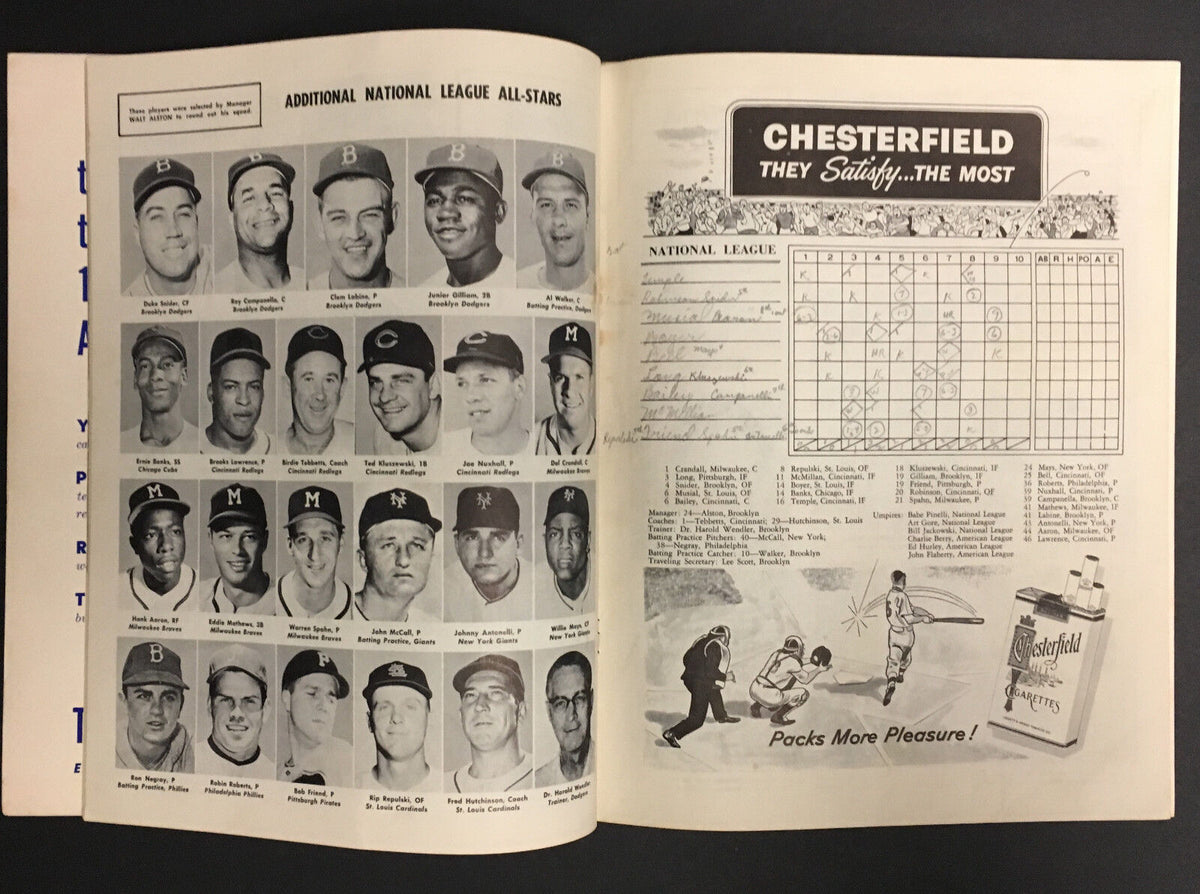 1956 MLB All Star Baseball Game Program Griffith Memorial Stadium Wash ...