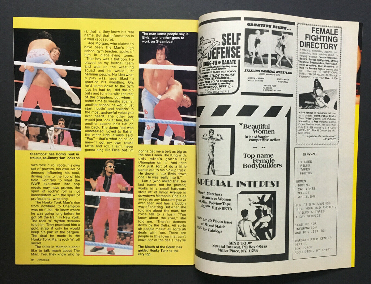 1987 Wrestling Ringside Magazine Honky Tonk Man Vintage WWF Photos Din ...