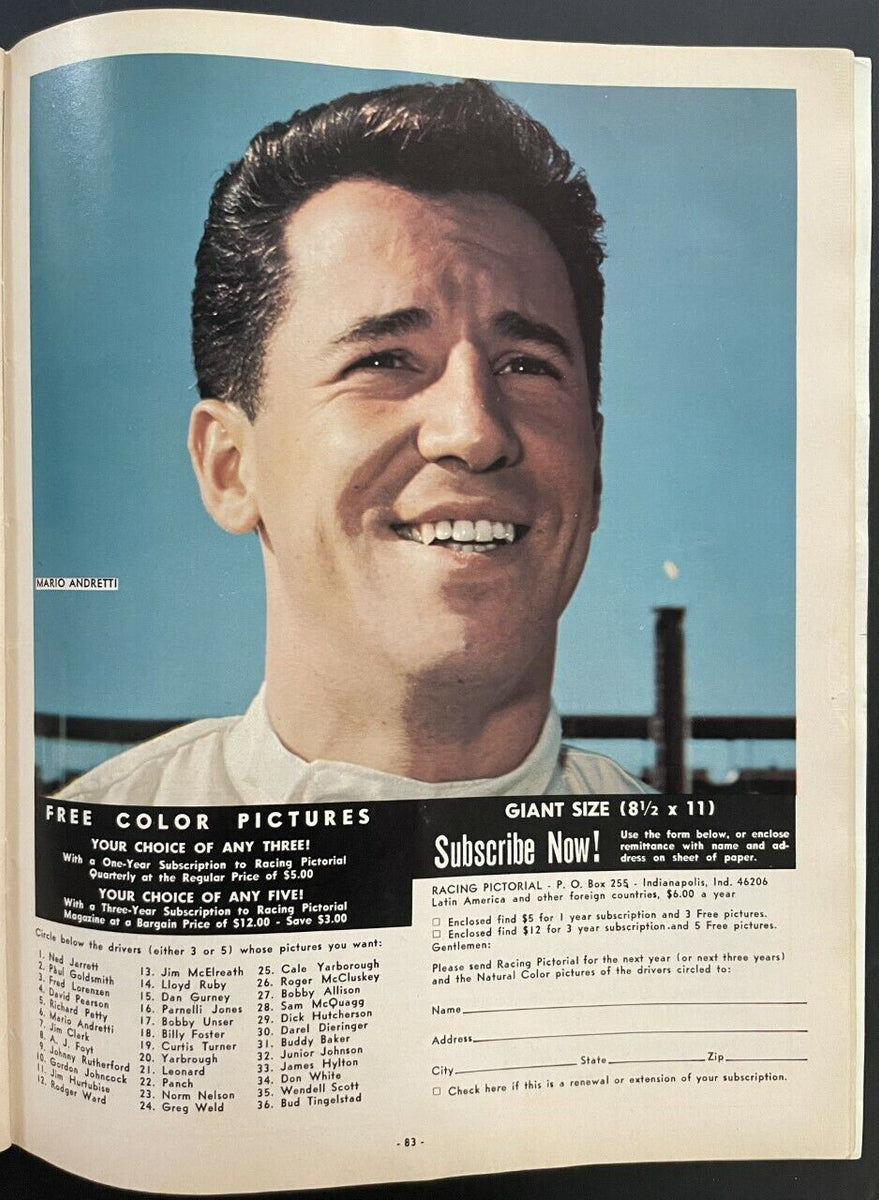 1967 Indy 500 Racing Program + Race Issued Starting Position Lineup Sh ...