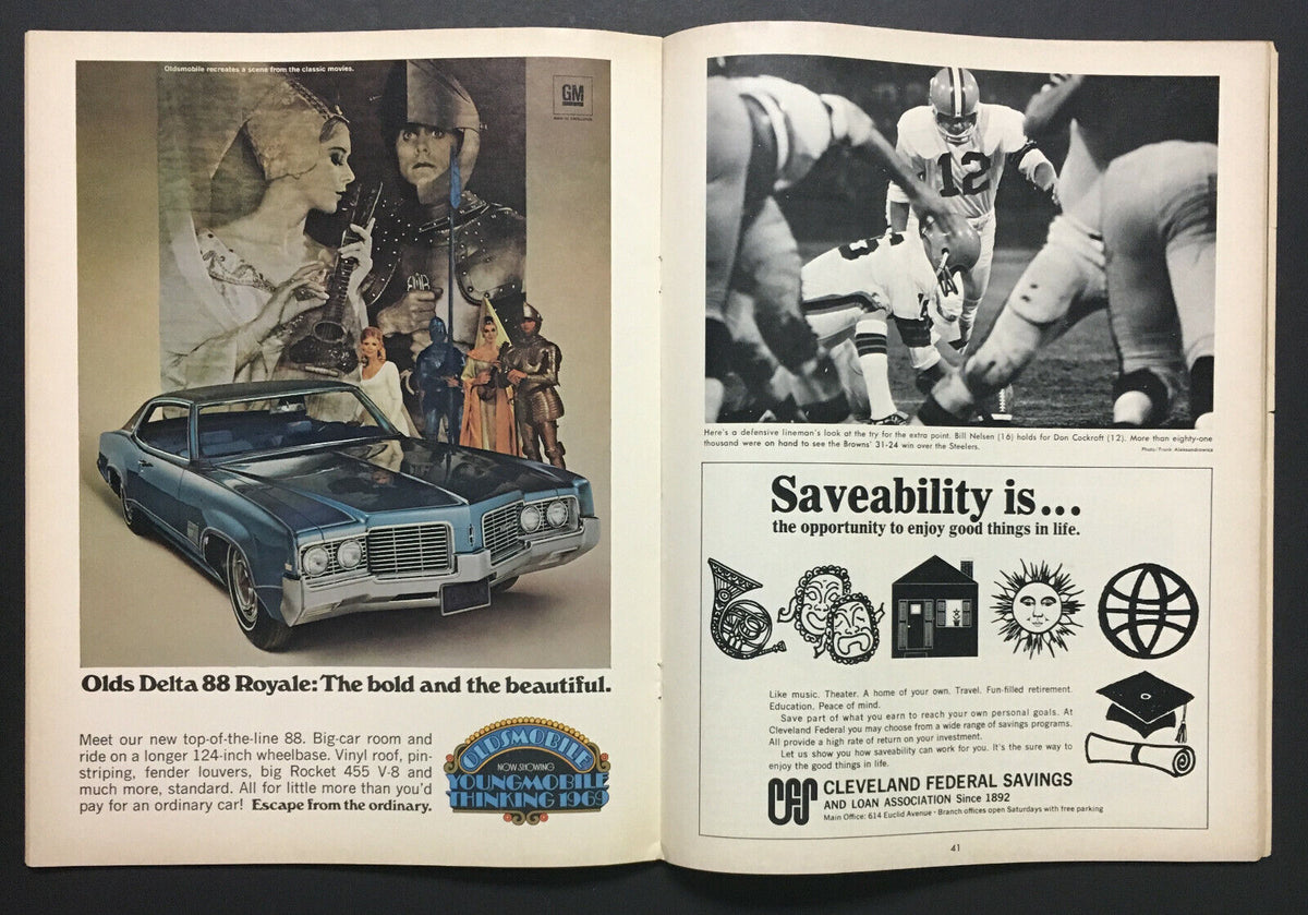 1968 NFL Football Program Cleveland Stadium Browns vs St. Louis Cardin ...
