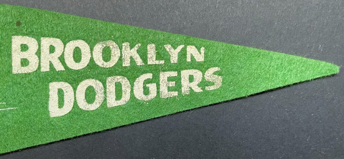 1940s Brooklyn Dodgers Green Felt Wool Vintage Mini Baseball Pennant M ...