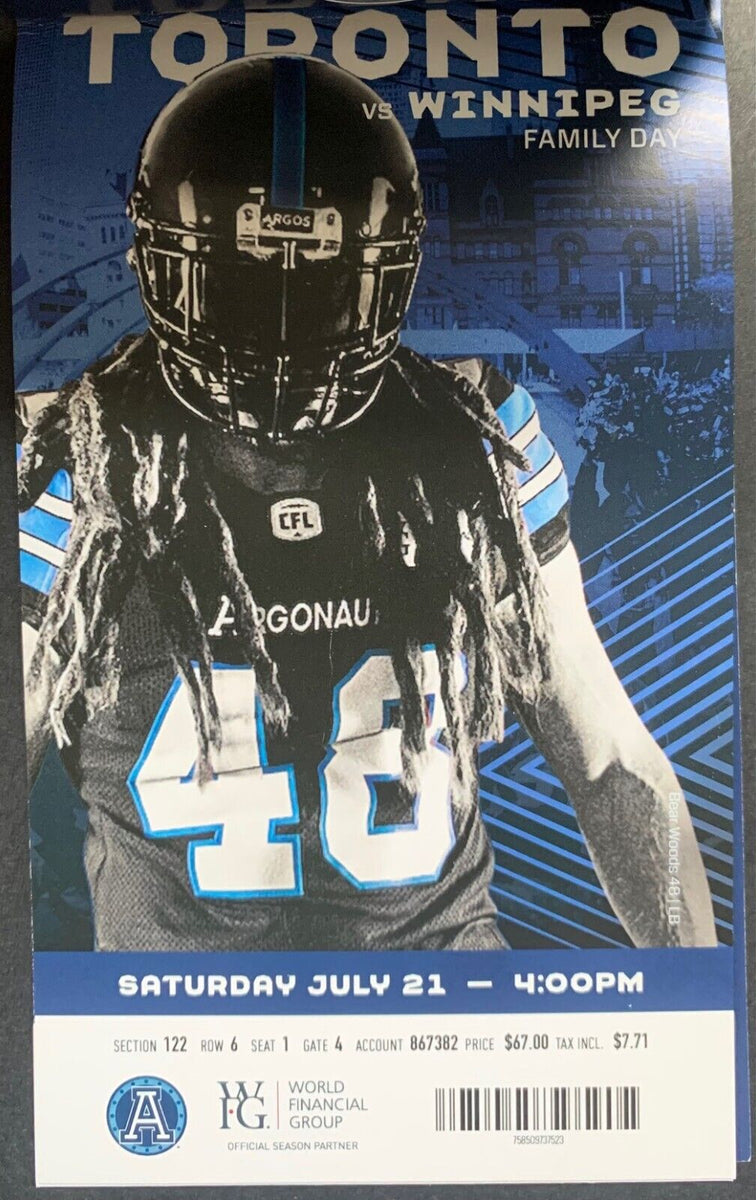 2018 Toronto Argonauts Season Ticket Book CFL Ricky Ray Proof Tickets ...