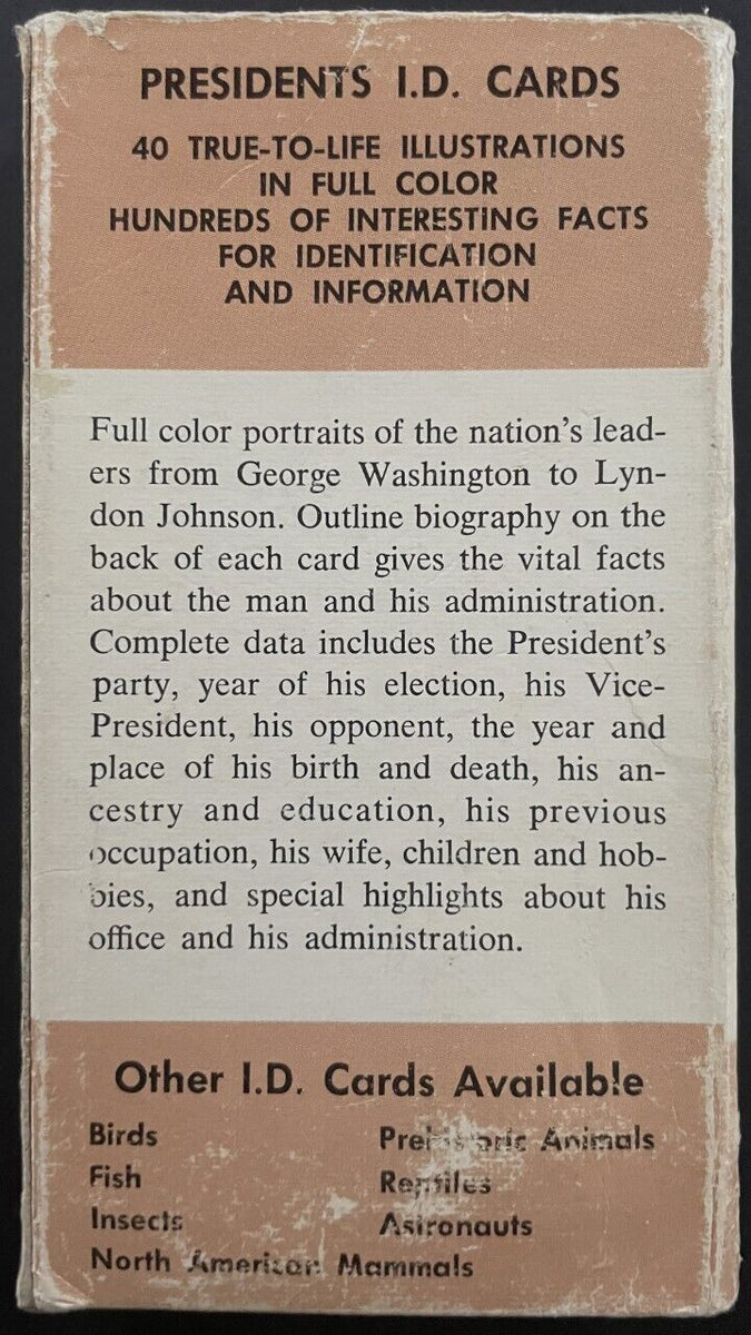 1962 US Presidents I.D. Card Set + 1964 Kennedy + Johnson Identificati ...