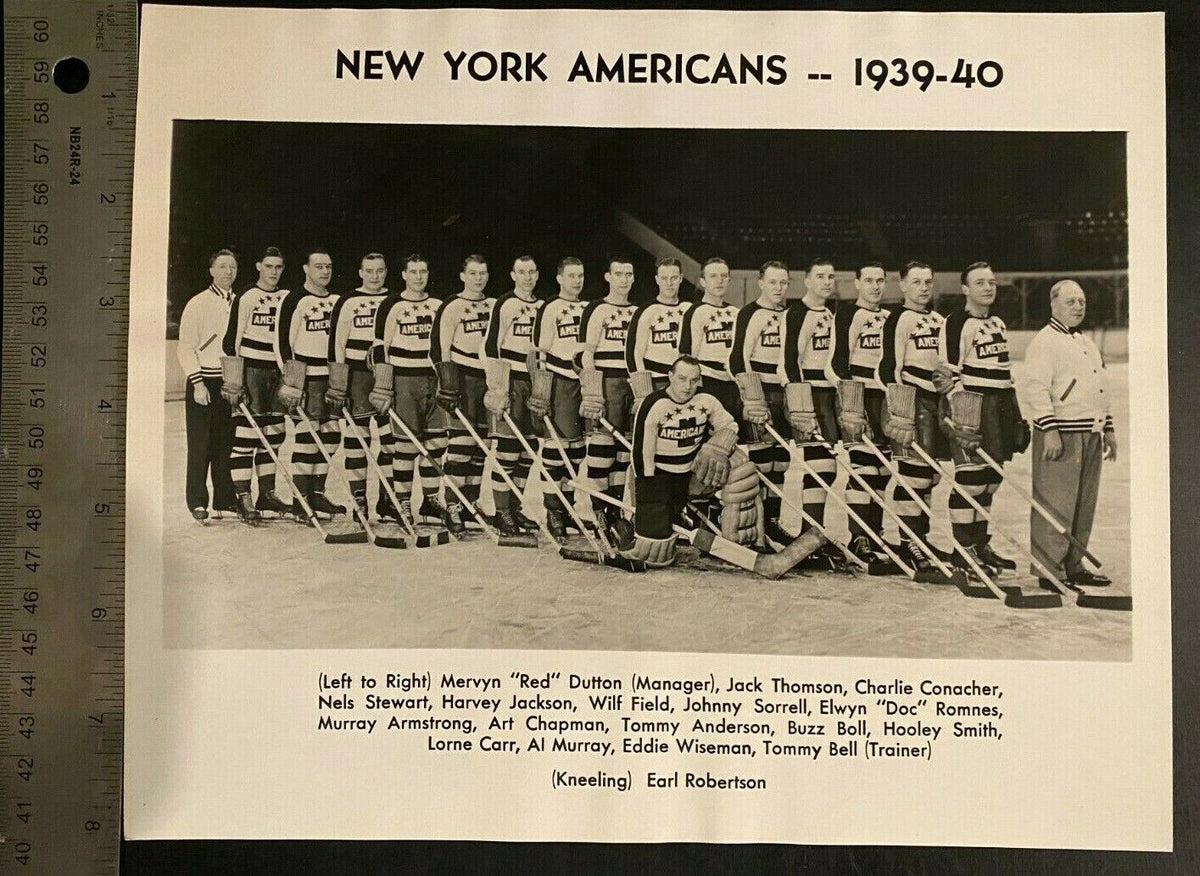 1939 NHL Hockey Team Photo New York Americans Rare Vintage Conacher Ne ...