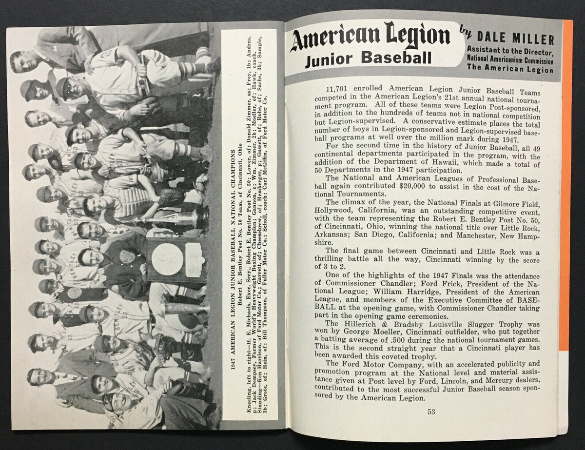1948 Original Louisville Slugger Hillerich Bradsby Famous Slugger Year ...