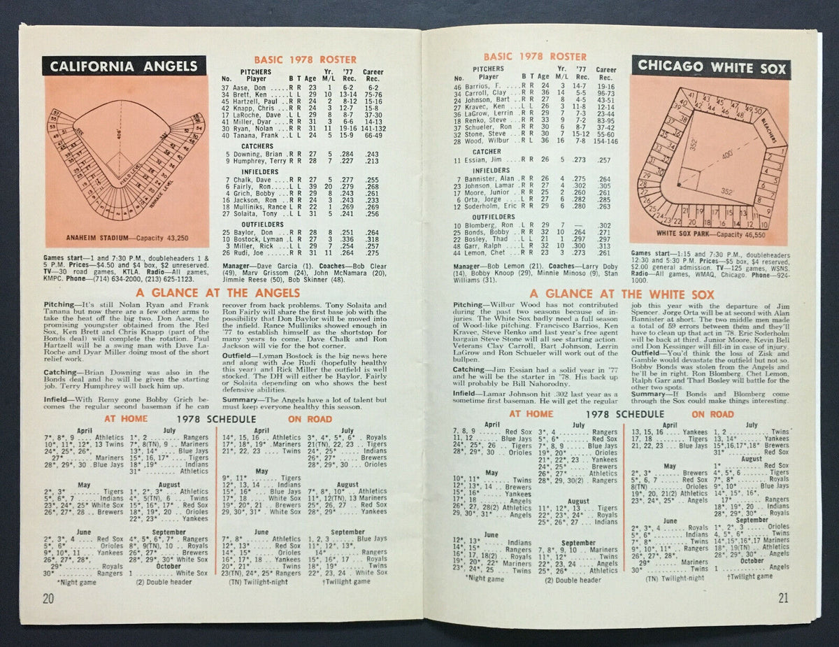 1978 Baseball Factbook Vintage MLB Stats World Series Hall Of Fame Pub ...