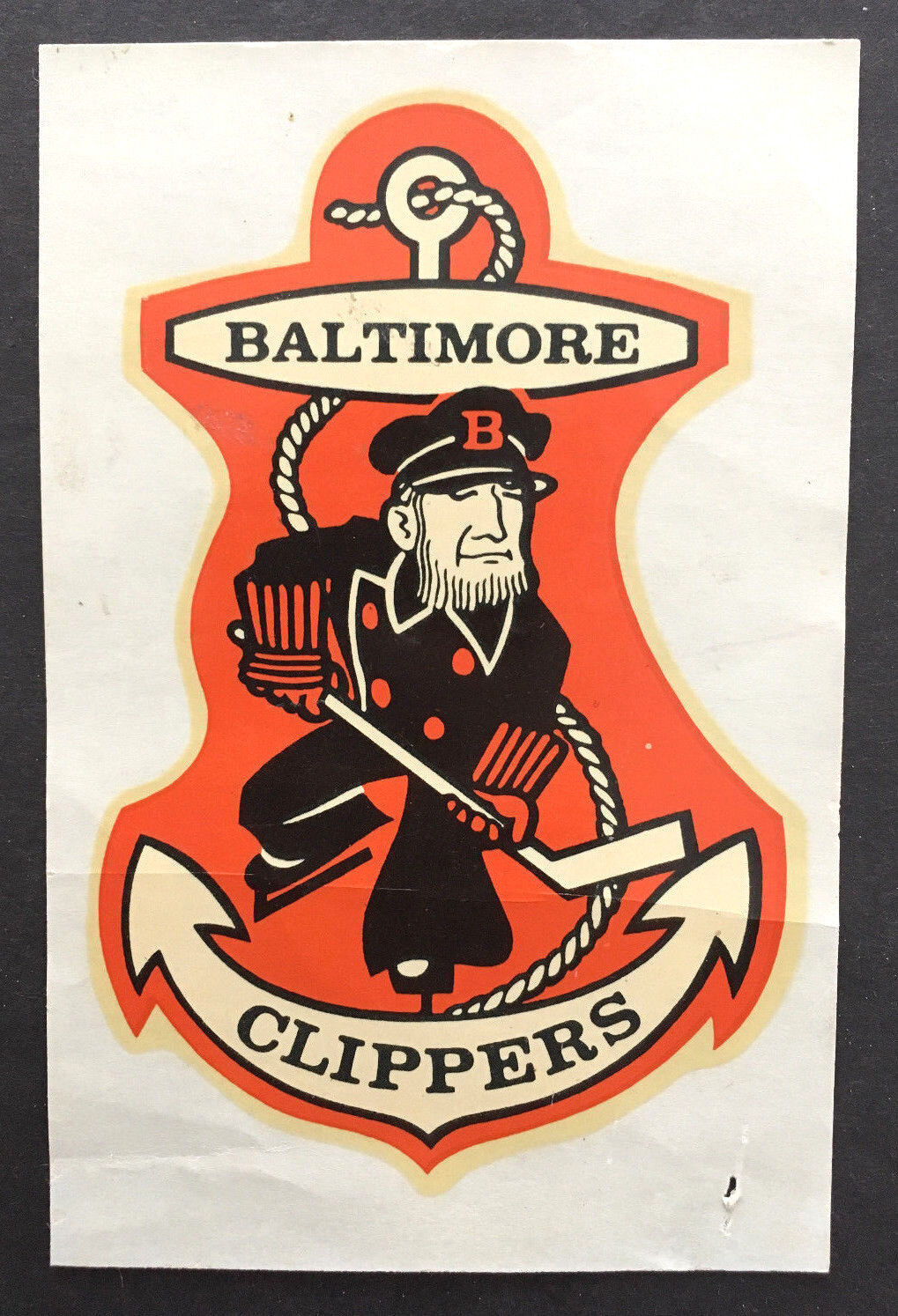 Vintage 1960's Baltimore Clippers Water Slide Decal AHL Hockey – Glory ...