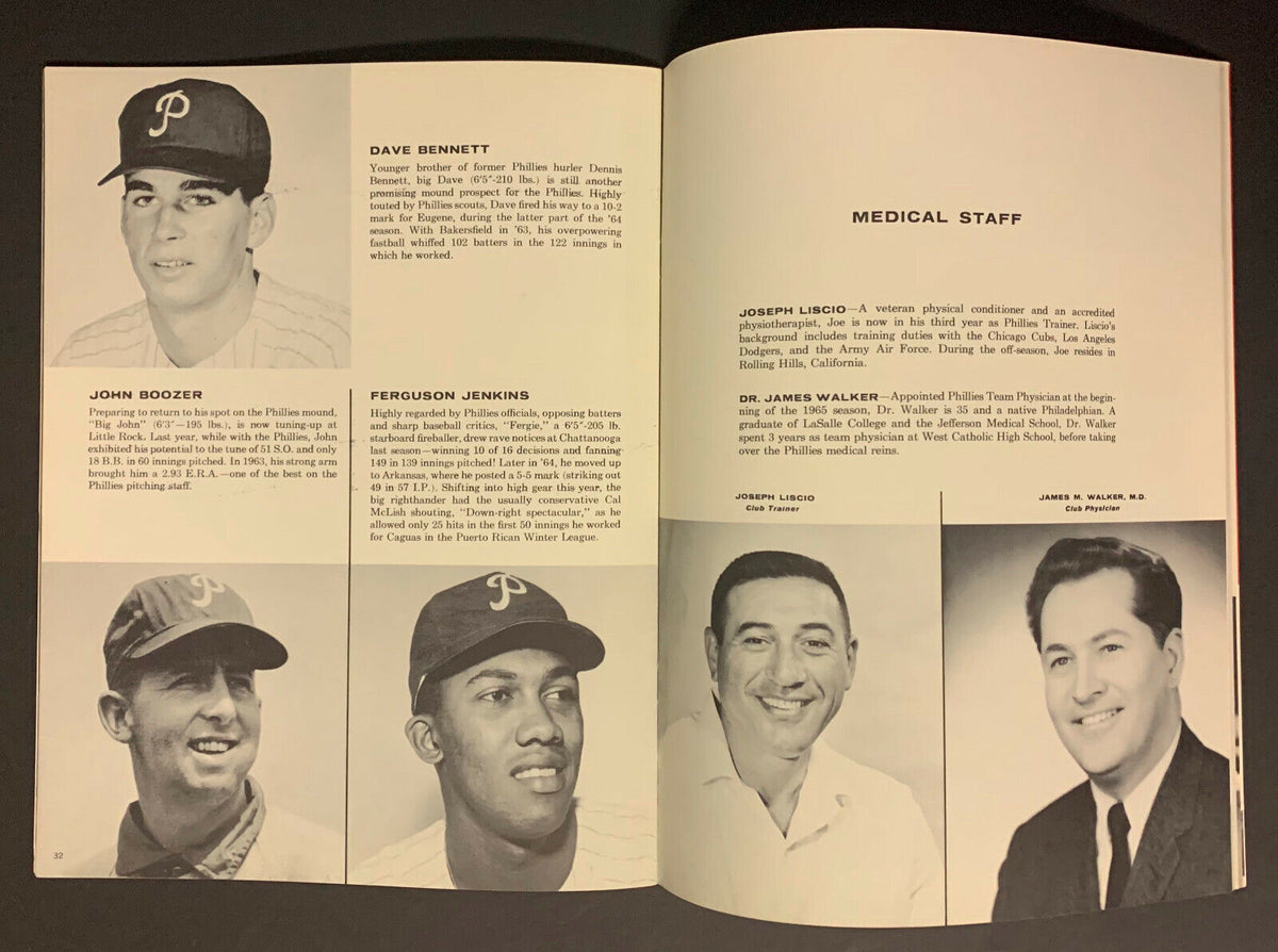 Philadelphia Phillies 1965 MLB Baseball Official Season Yearbook Recor ...
