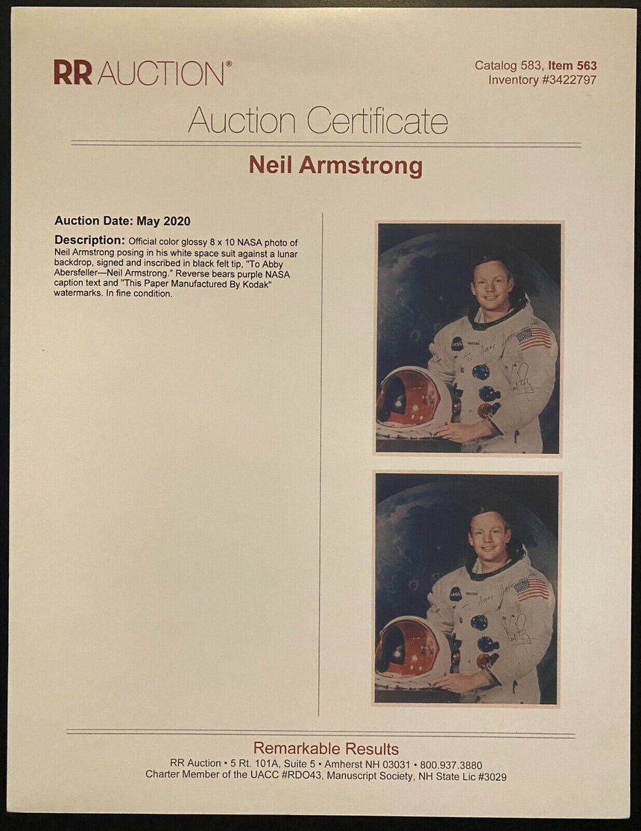 1969 Original Autographed NASA Photo Astronaut Hero Neil Armstrong Sig ...