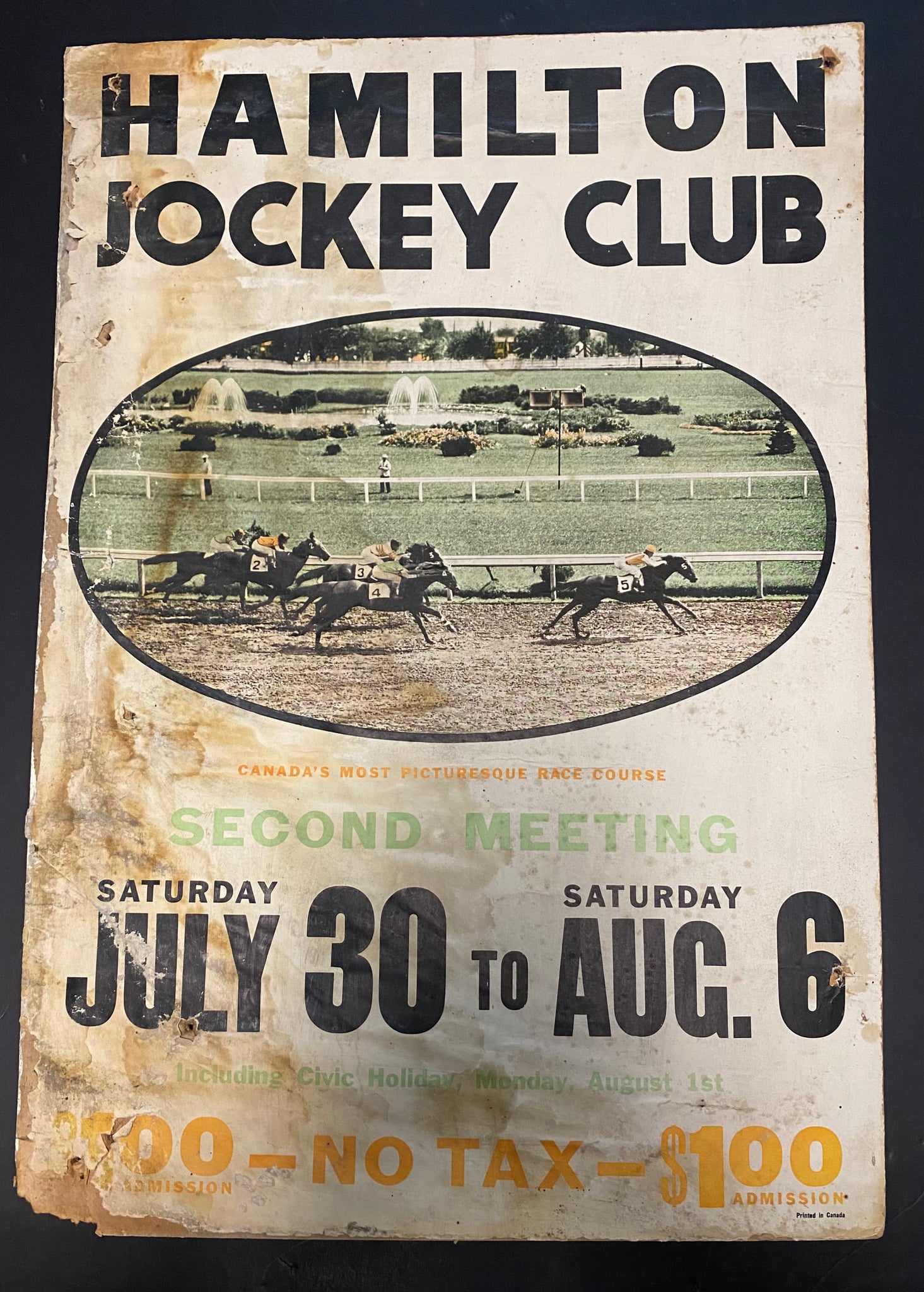 Original 1930s Hamilton Jockey Club Horse Racing Advertisement Broadsi ...