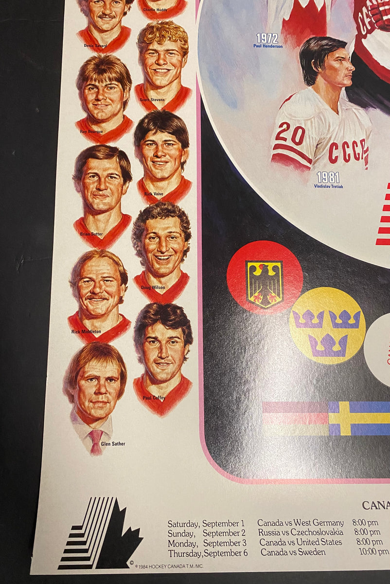 1984 Canada Cup Hockey Poster Wayne Gretzky Orr Henderson + Multiple N ...